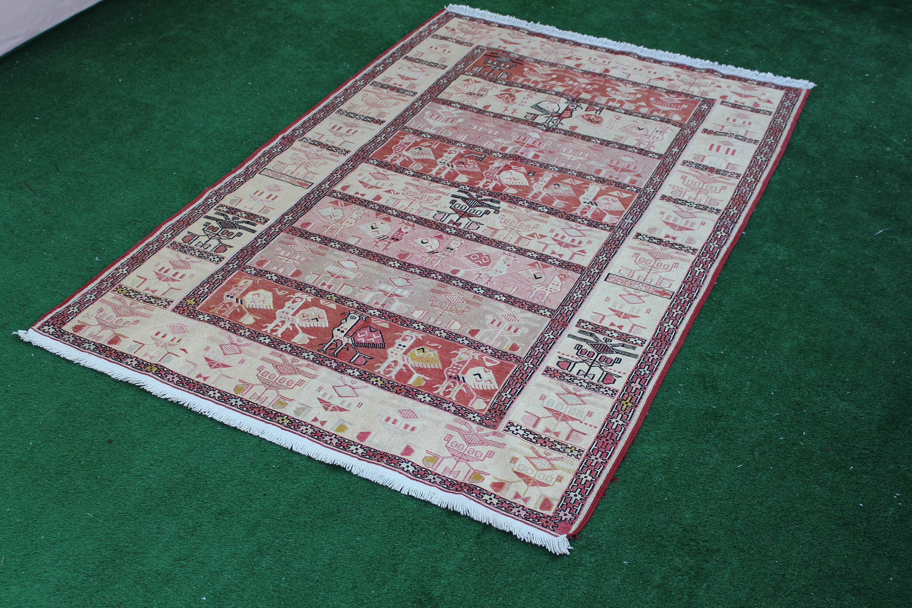 Unique Silk Soumak, Vintage Silk Soumak, Kilim Rug, Tribal Rug, Noah's ...