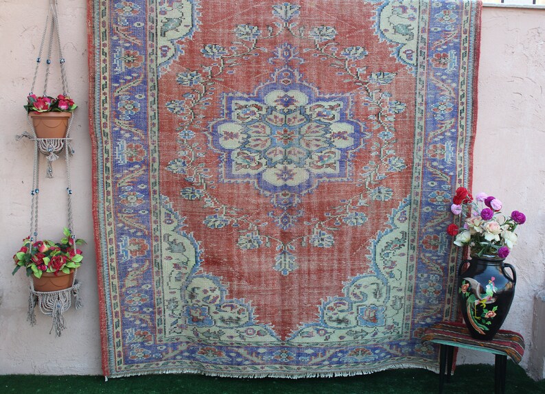 Turkish Large Rug Oushak Large Rug Area Rug Boho Rug Room - Etsy