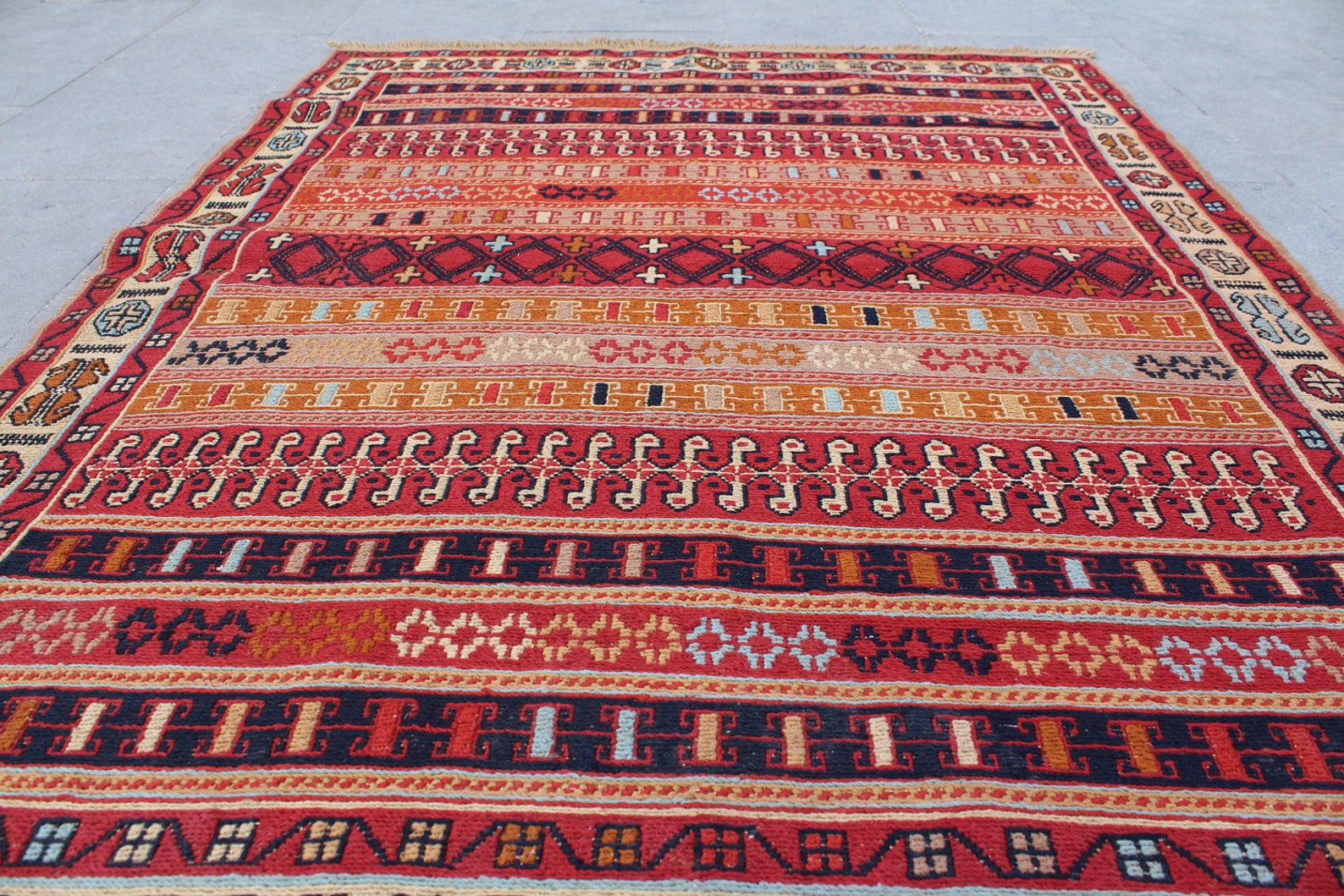 Kilim rug Soumak Sumak Rug Soumak Rug Intricate Design | Etsy