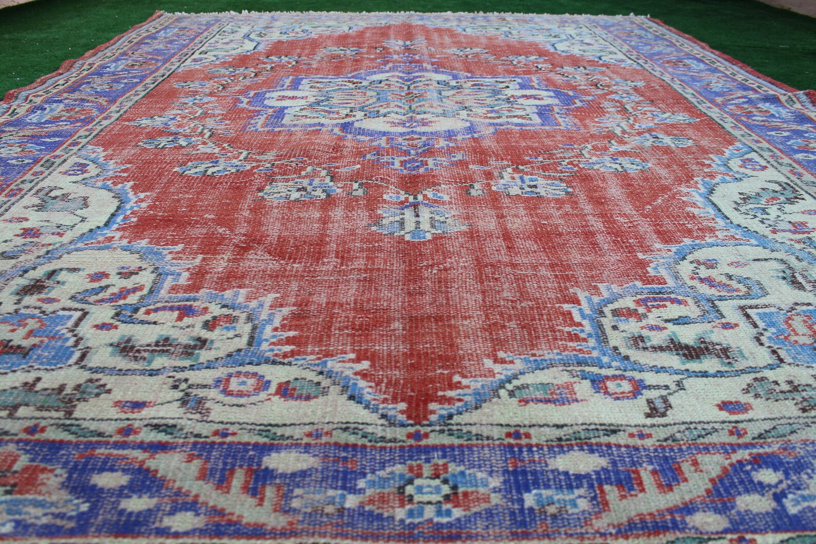 Turkish Large Rug Oushak Large Rug Area Rug Boho Rug Room - Etsy