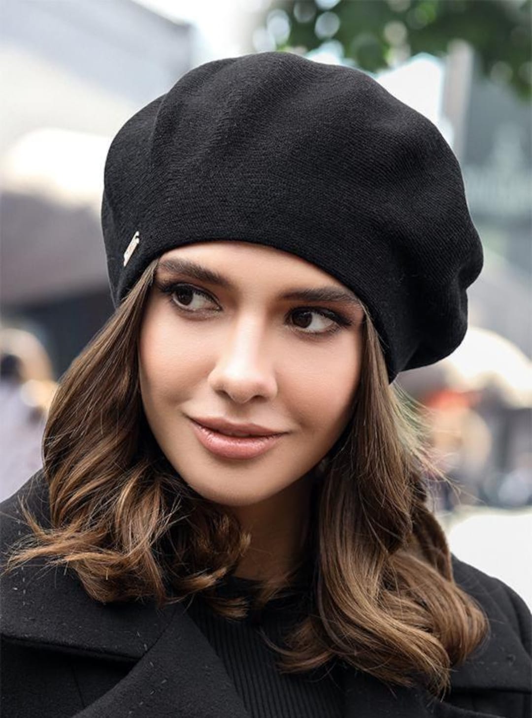 Elegant French Beret With Luxurious Satin Lining - Warm Wool Angora Hat ...