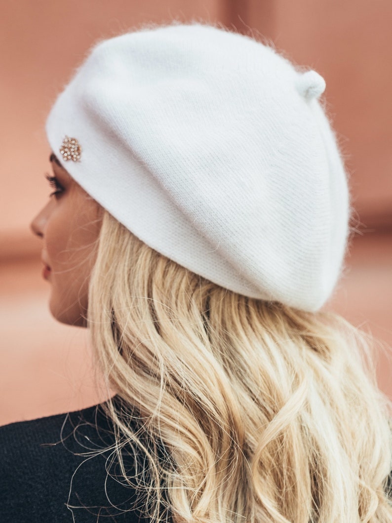 French Classic Beret for Women - Wool Angora Warm Hat Beret - Etsy