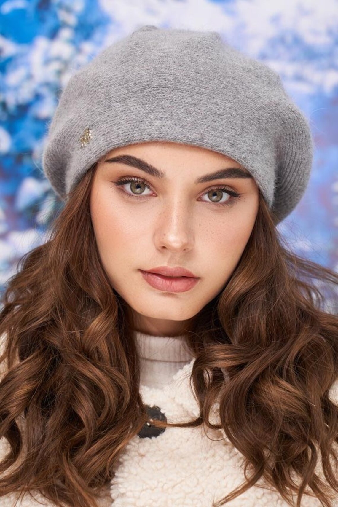 Fluffy White Classic Beret for Women Wool Angora Warm Hat - Etsy