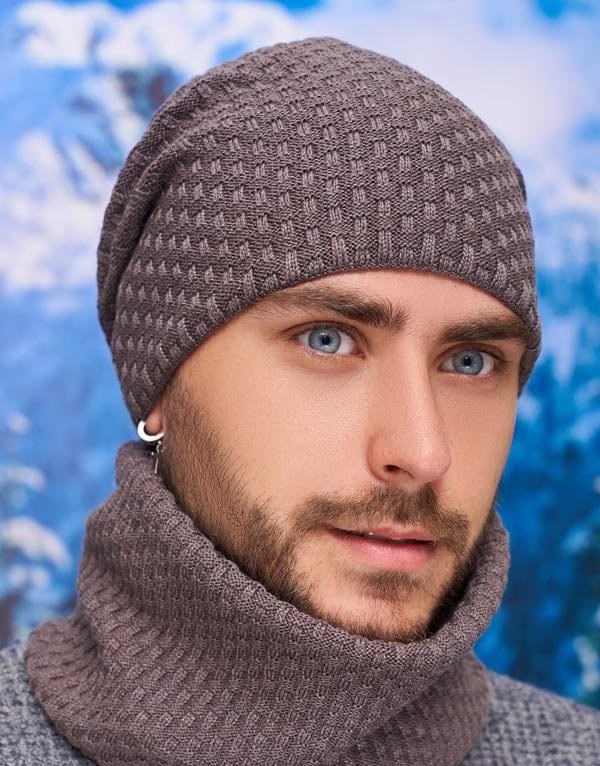 Knit Hat and Buff Set for Men: Winter Fleece Lined Accessories - Etsy