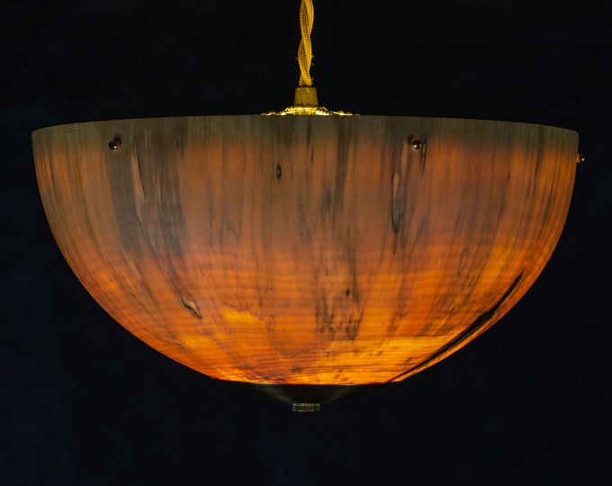 Wood Pendant Lamp, Half Sphere Pendant Light, Ceiling Lamp, Wooden ...