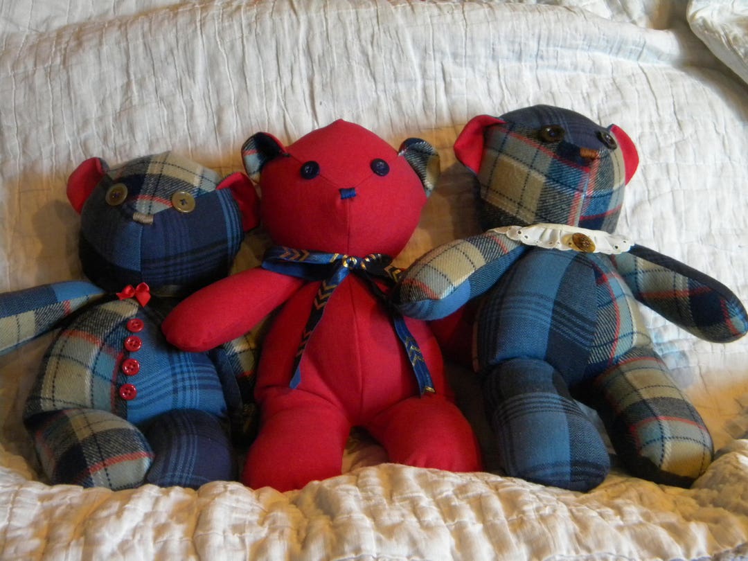 15" Memory Bear. Made From Your Loved One's Clothes. Handmade. Custom ...