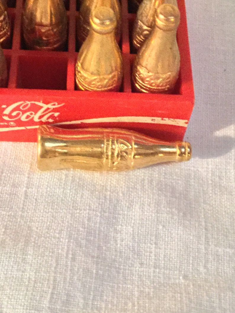 Rare Trade Mark 24 Vtg Coca-cola Gold Mini Bottles in Original Red ...