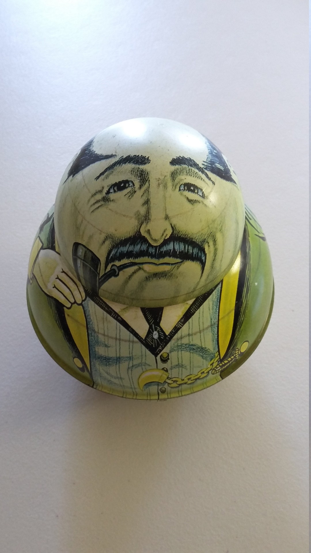 Vintage Roly Poly Tobacco Tin Shabby Rustic Businessman - Etsy