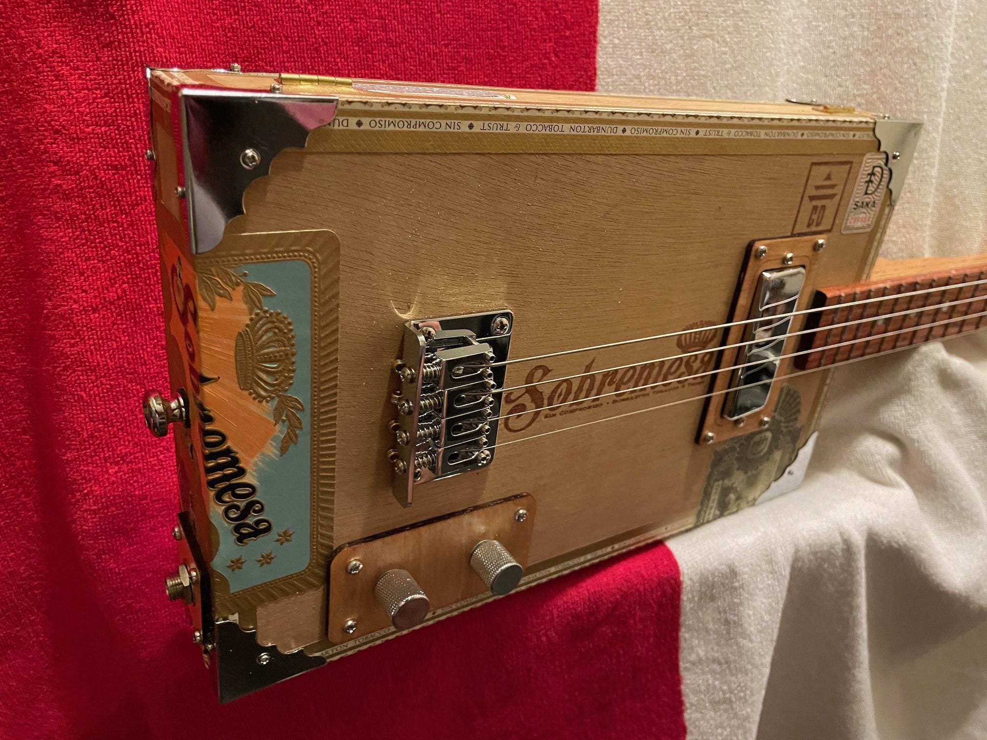 Four String Cigar Box Guitar W/magnetic Pickup, Tejas Cigar Box Guitar ...