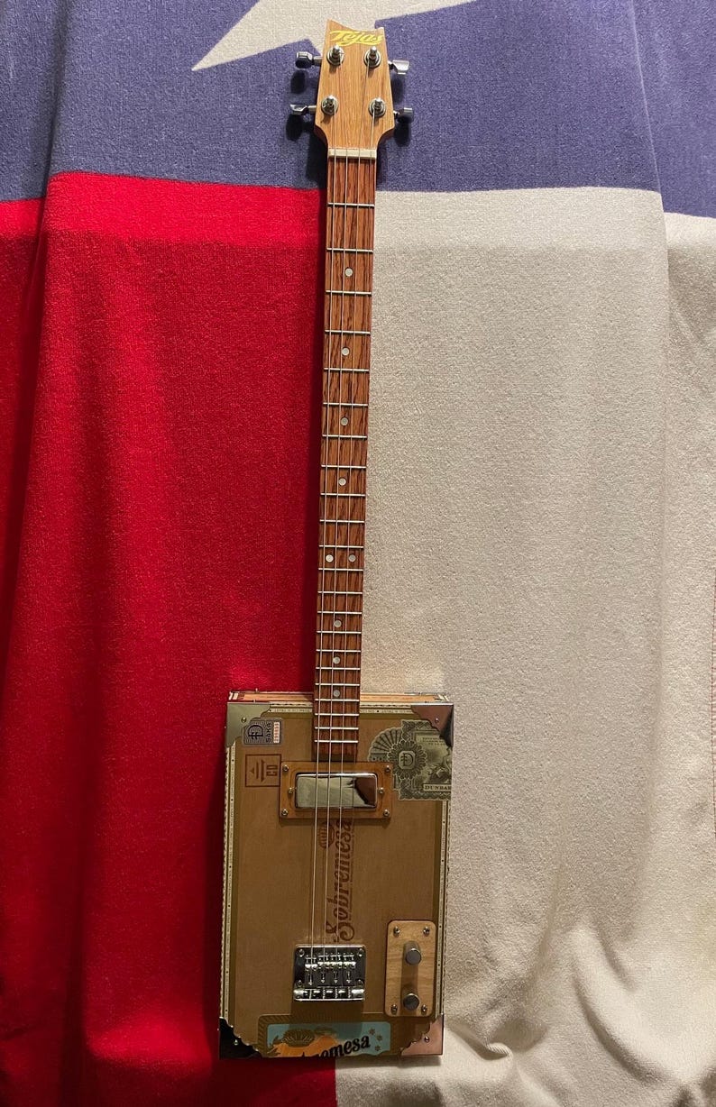 Four String Cigar Box Guitar W/magnetic Pickup, Tejas Cigar Box Guitar ...