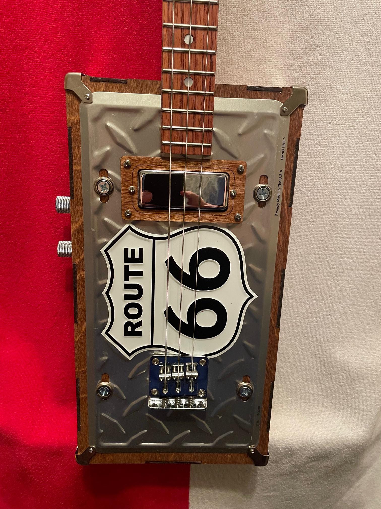 Route 66 License Plate Three String Cigar Box Guitar W/ Magnetic Pickup ...