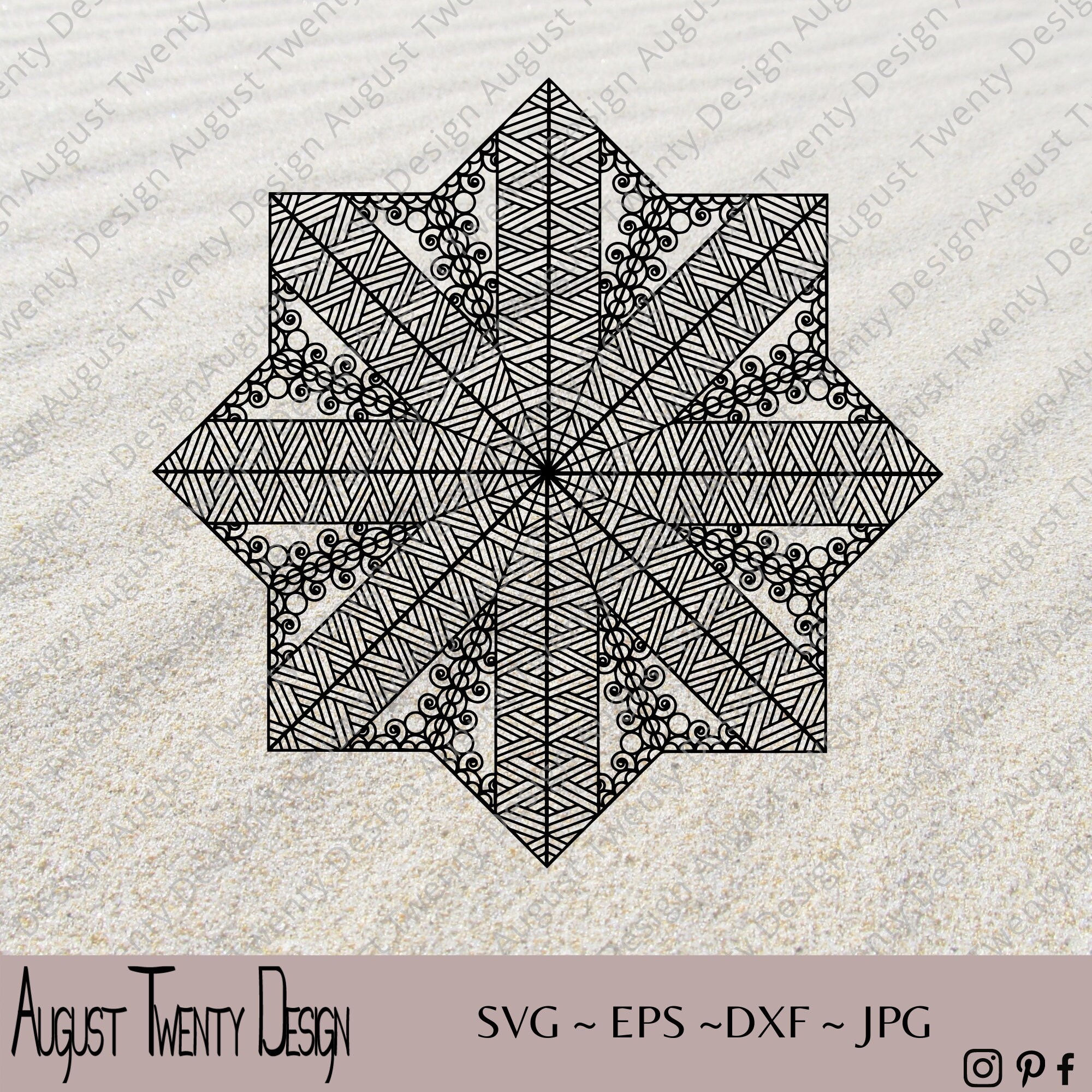 Hexagon Mandala SVG Mandala SVG Hexagon SVG Hexagon Mandala Dxf Hexagon ...