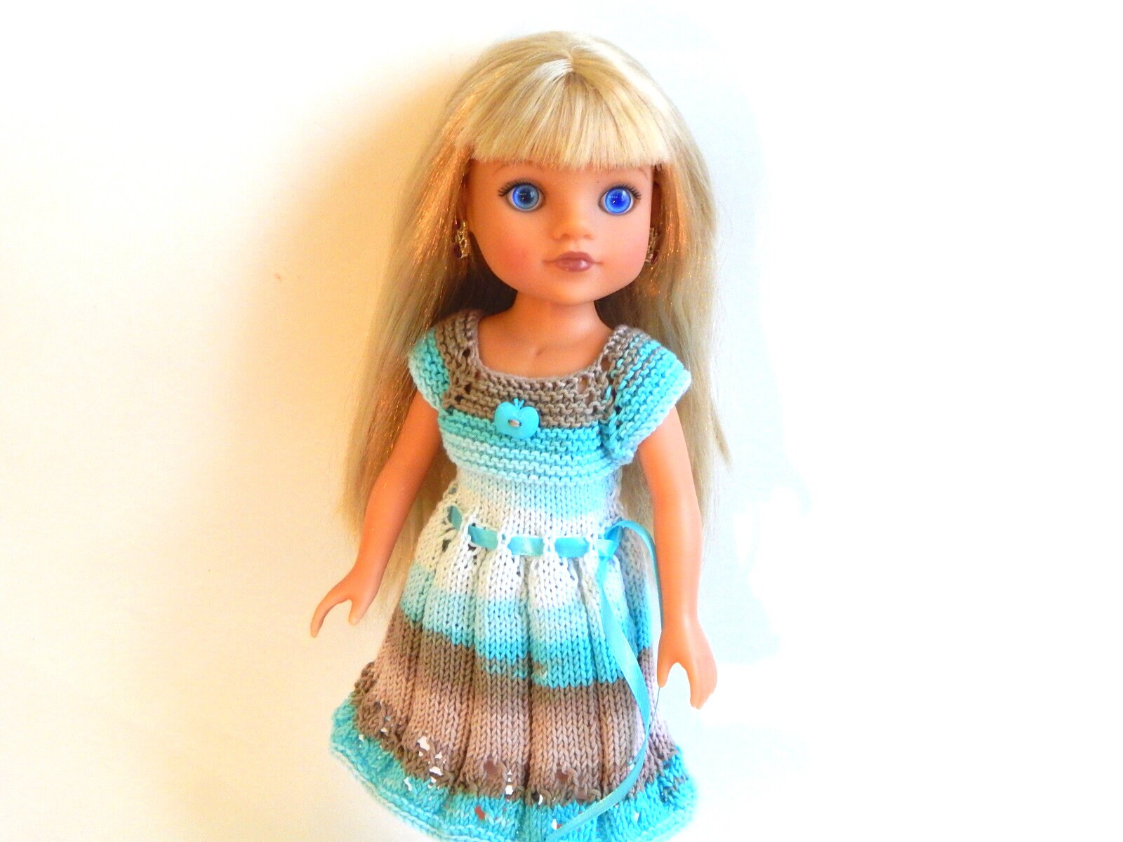 Dress spring Knitting Pattern 13 Inches Dolls | Etsy