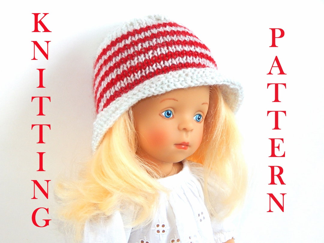 Knitting Pattern PDF Hat Cap for Dolls 12" 13" 14" Inches Knitted Hat ...