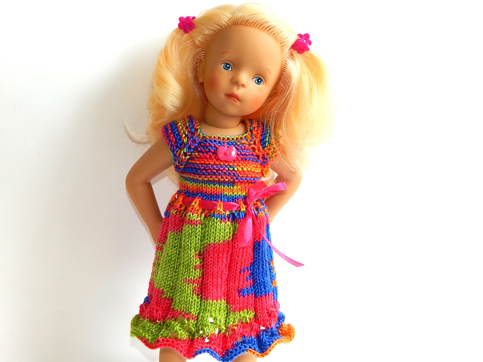 Dress spring Knitting Pattern 13 Inches Dolls | Etsy