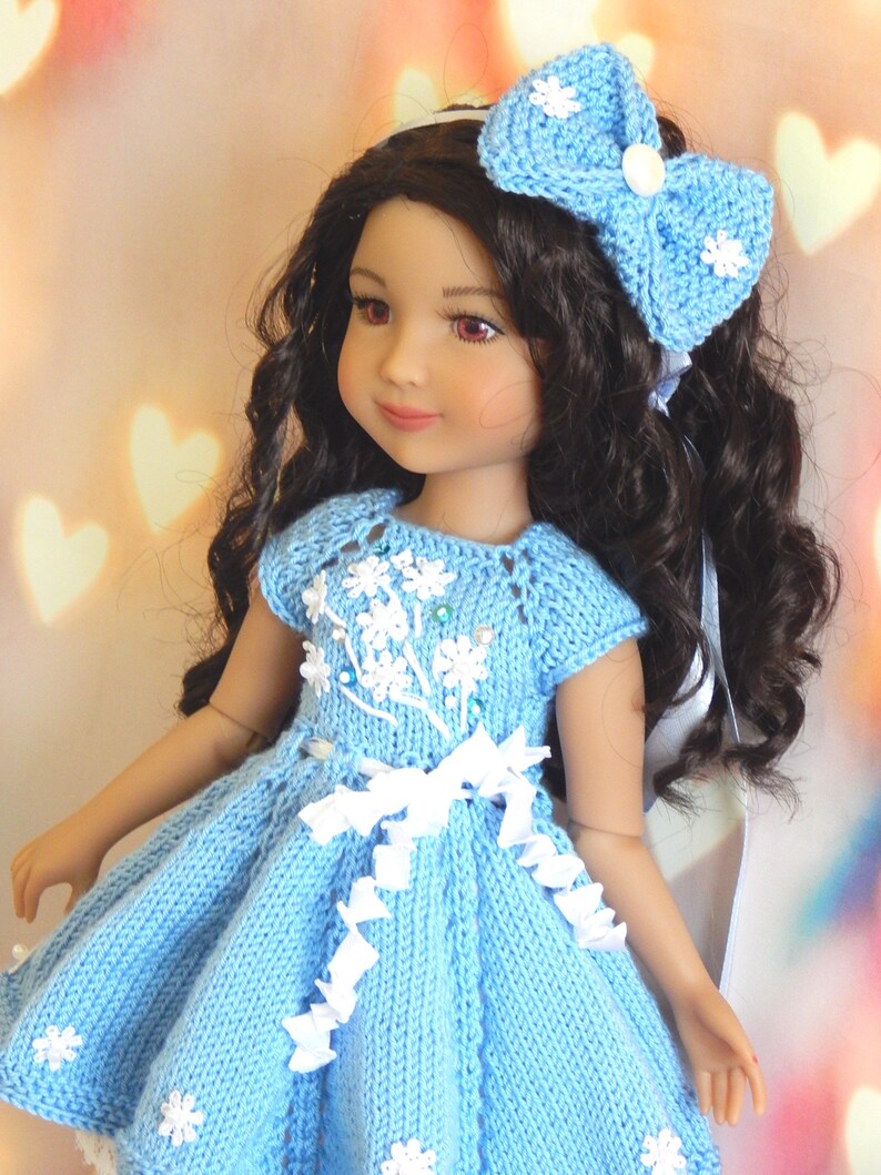 Knitting Pattern PDF Outfit annette Dress and Bow - Etsy