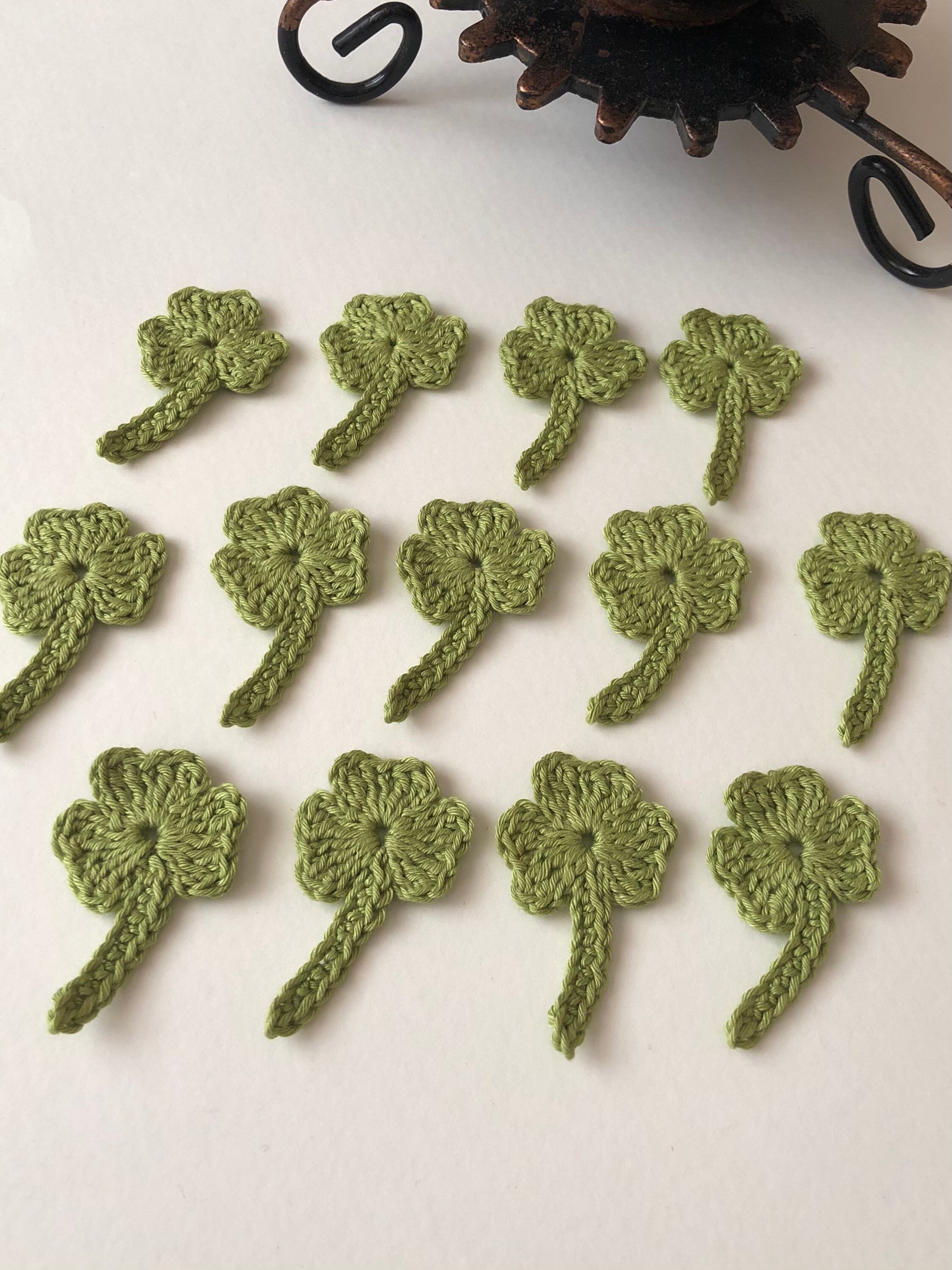 12 Pcs Hand Crocheted Mini Shamrock Doiliesclover - Etsy