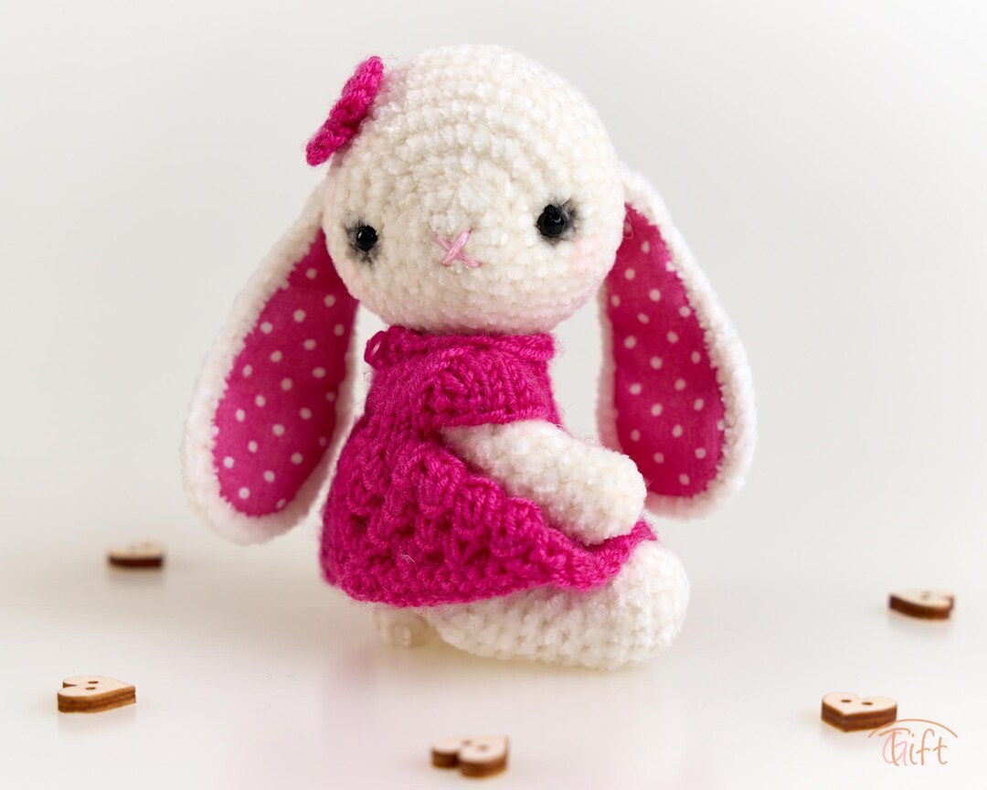 11 Cm (4.3 Inches) Tiny Plush Bunny Melissa – Jointed Handmade Toy in ...
