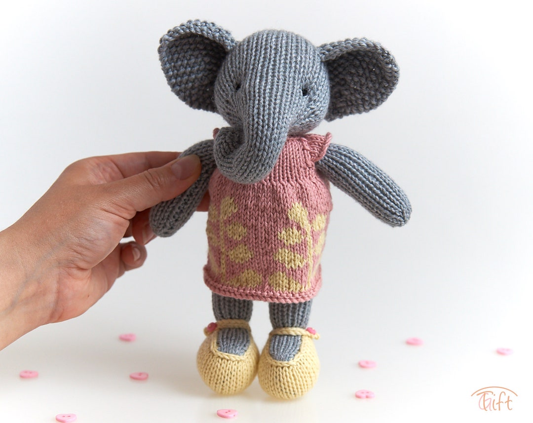 Amigurumi Teddy Bear Toy Sonya, Knitted Stuffed Plush Elephant With ...