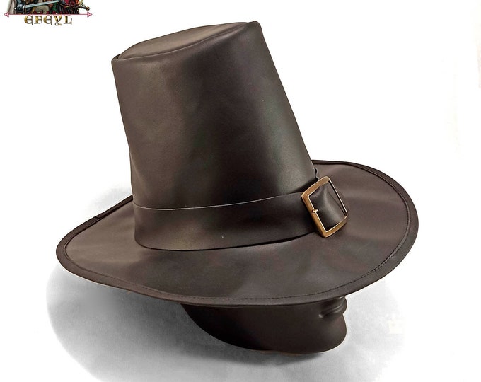 Pilgrim, Witch Hunter 17th-18th Century Size L Black Leather Hat - Etsy