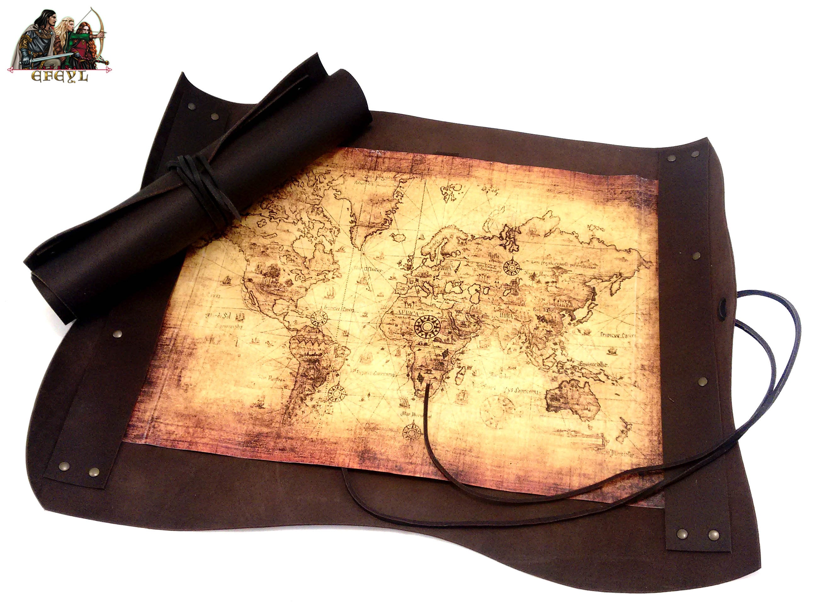 Leather Scroll Holder Map Protection Case for Belt | Etsy