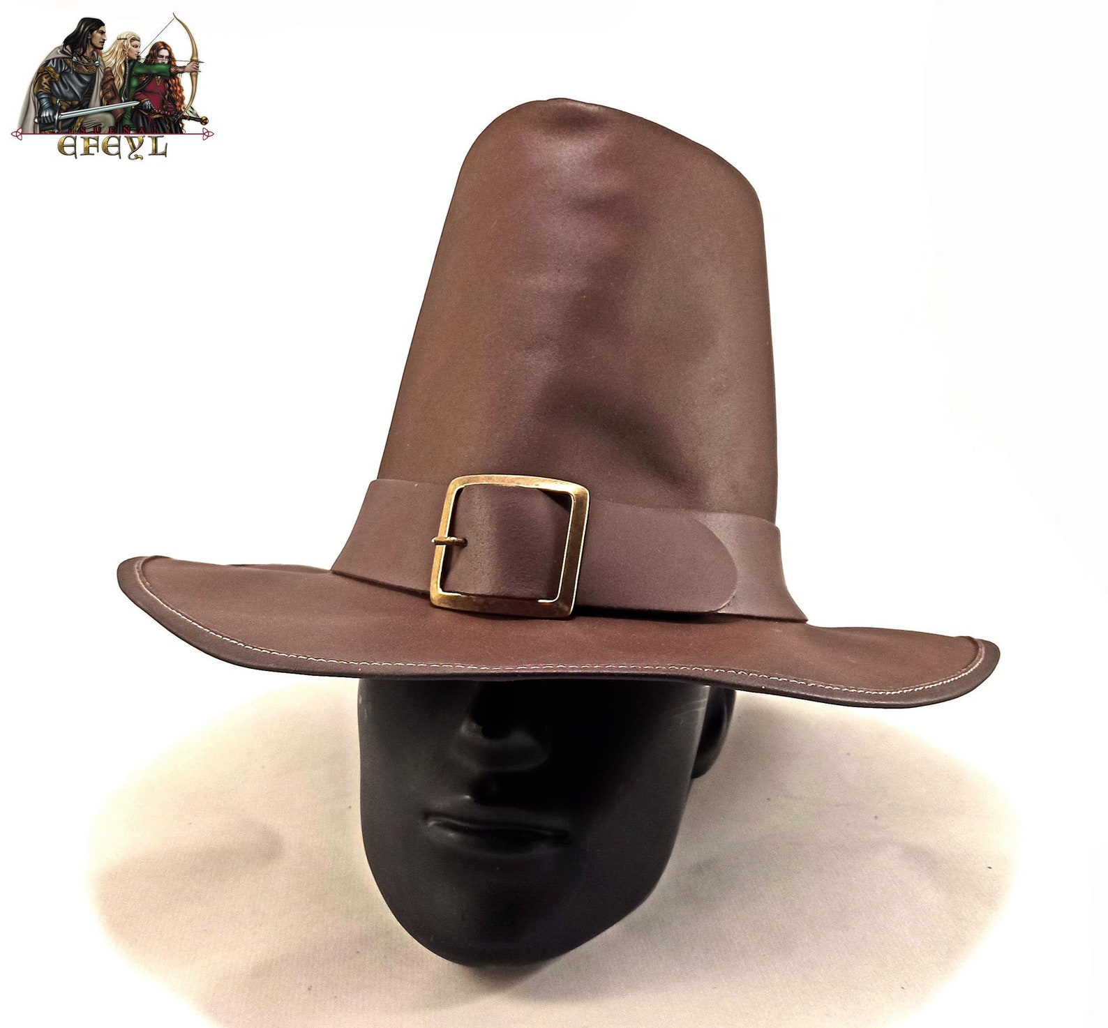 Pilgrim, Witch Hunter Leather Hat 17-18th Century Brown - Etsy