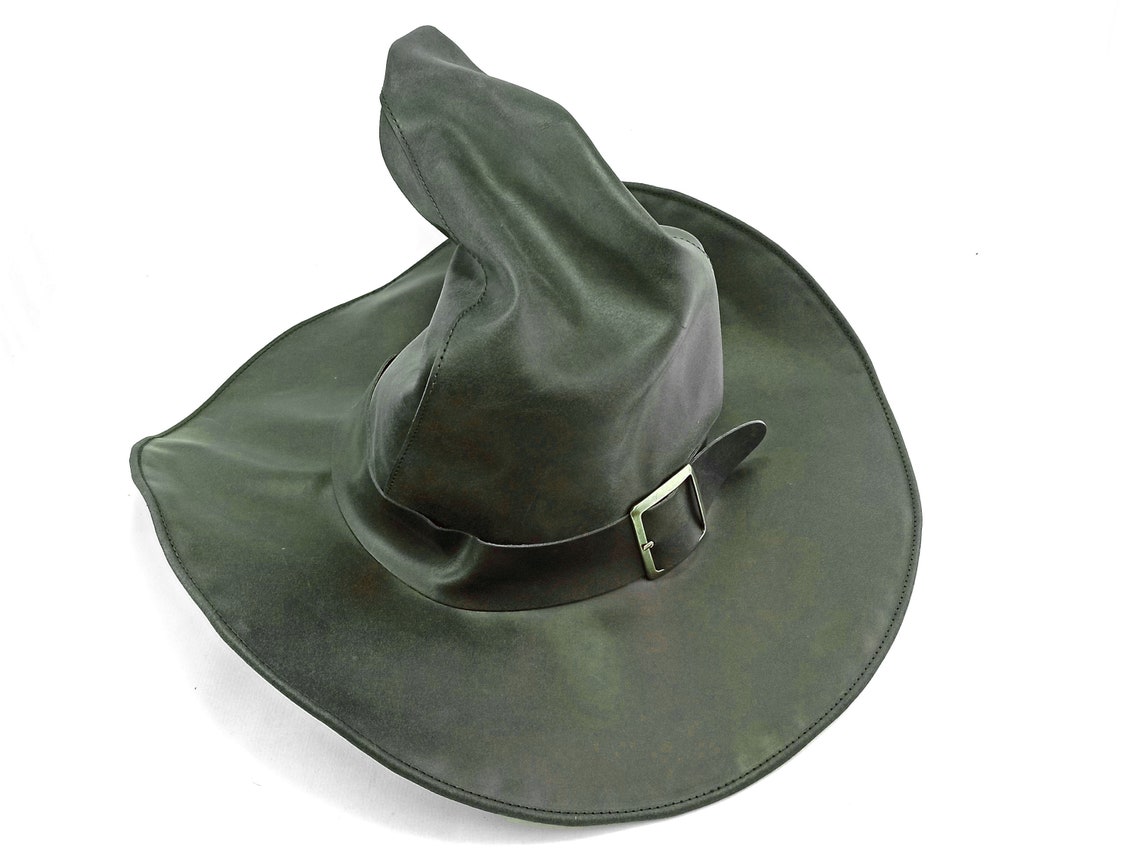 Wizard Witch Genuine Leather Hat Gandalf or Dumbledore Style - Etsy