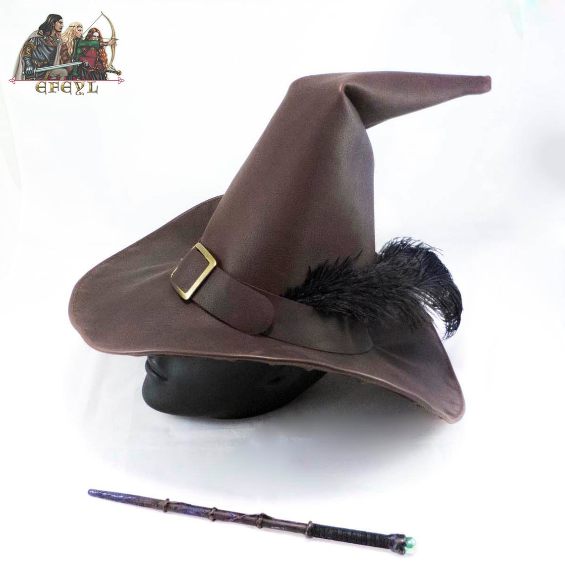 Wizard Witch Genuine Leather Hat Gandalf or Dumbledore Style - Etsy