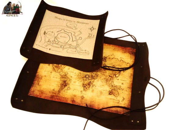 Leather Scroll Holder Map Protection Case for Belt | Etsy