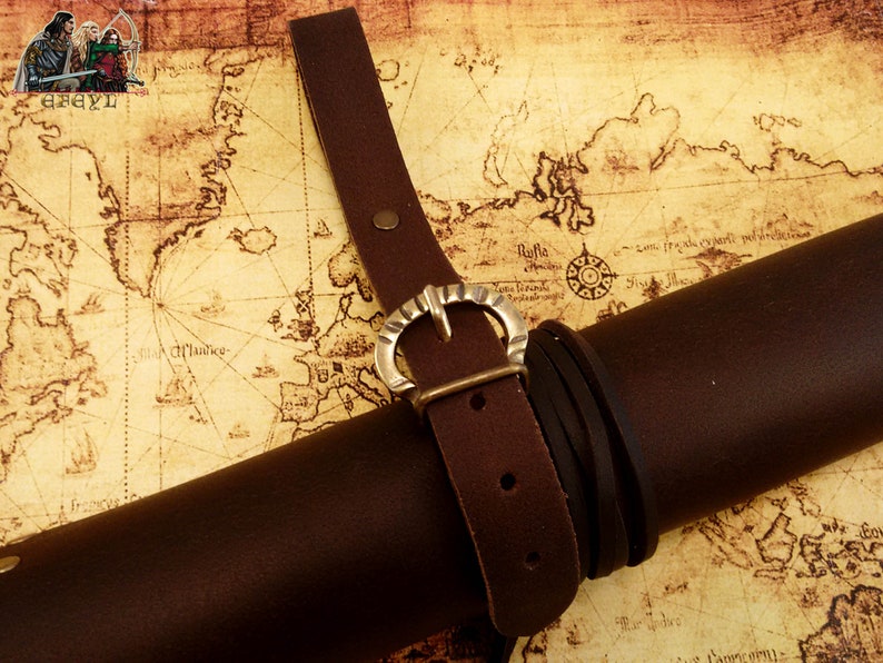 Leather Scroll Holder Map Protection Case for Belt | Etsy