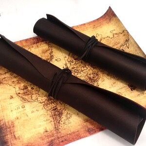 Leather Scroll Holder, Map Protection Case for Belt - Etsy