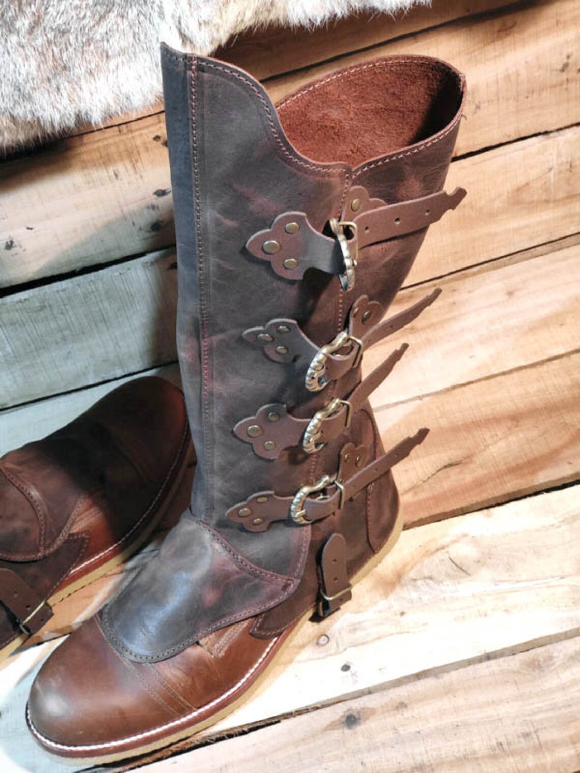 Leather Gaiters for Medieval Steampunk or LARP Costume - Etsy