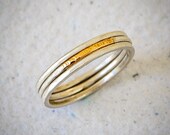 Silver and Gold Stacking Rings Hand-hammered 14K Gold Filled - Etsy