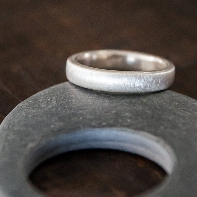 Brushed Silver Ring - Etsy