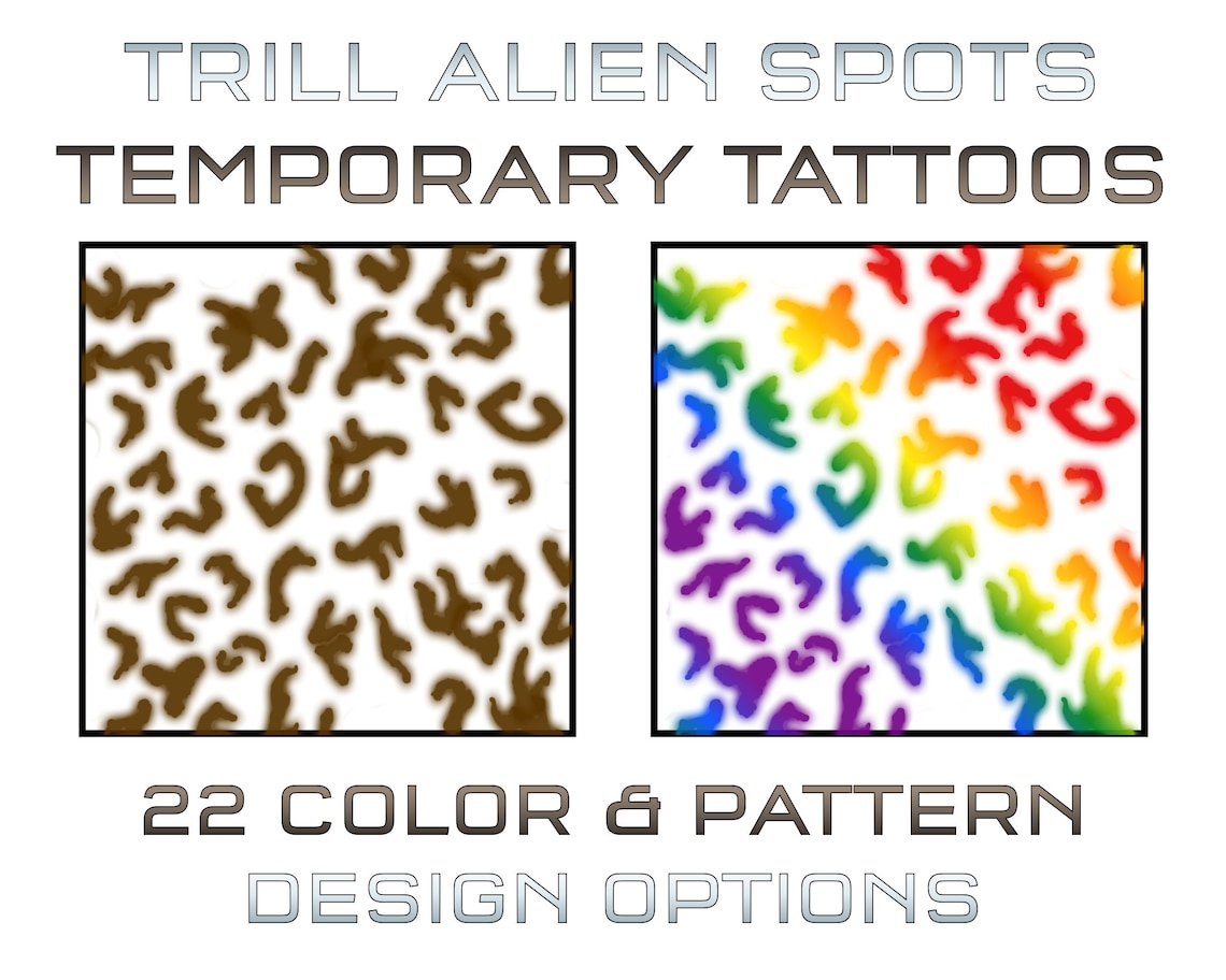 Trill Alien Spots Temporary Tattoo Sheets Star Trek TNG DS9 | Etsy