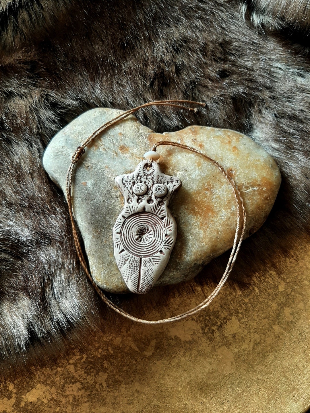 Female Pendant Goddess of Solar Fertility, Primitive Venus Pendant in ...