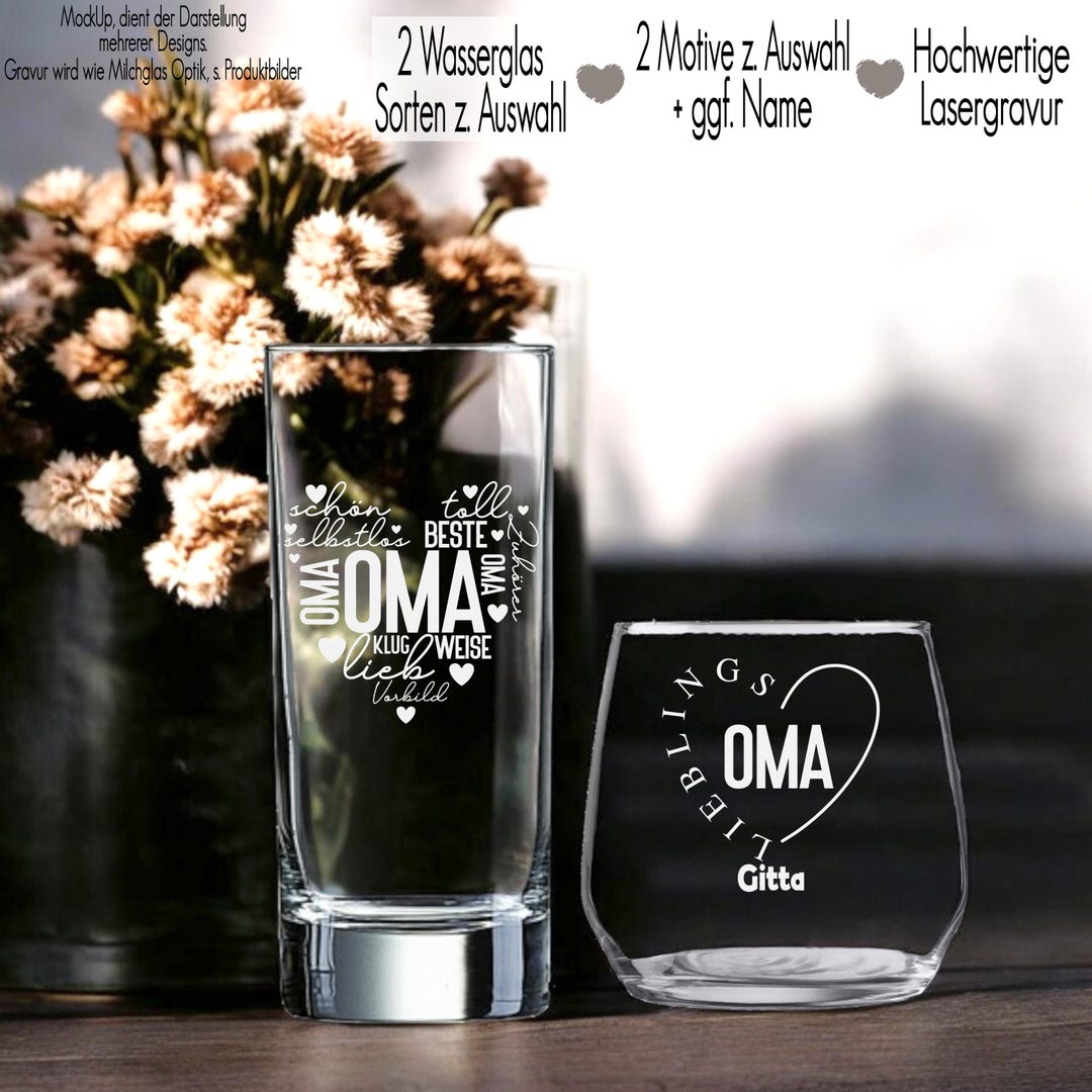 Drinking Glass With Engraving Name Personalized Water Glass Gift Idea ...