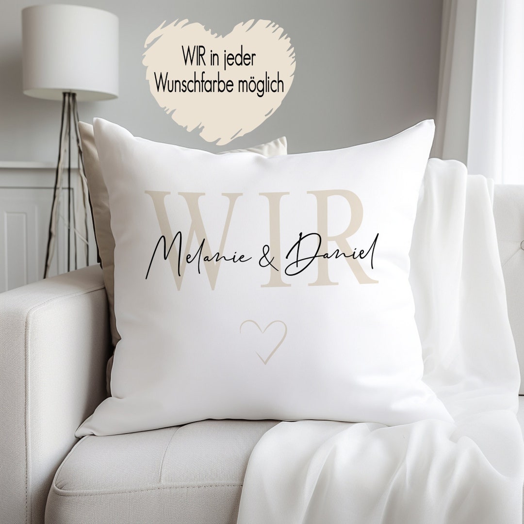 Decorative Pillow WE | Personalized With Name | Gift for Couples ...