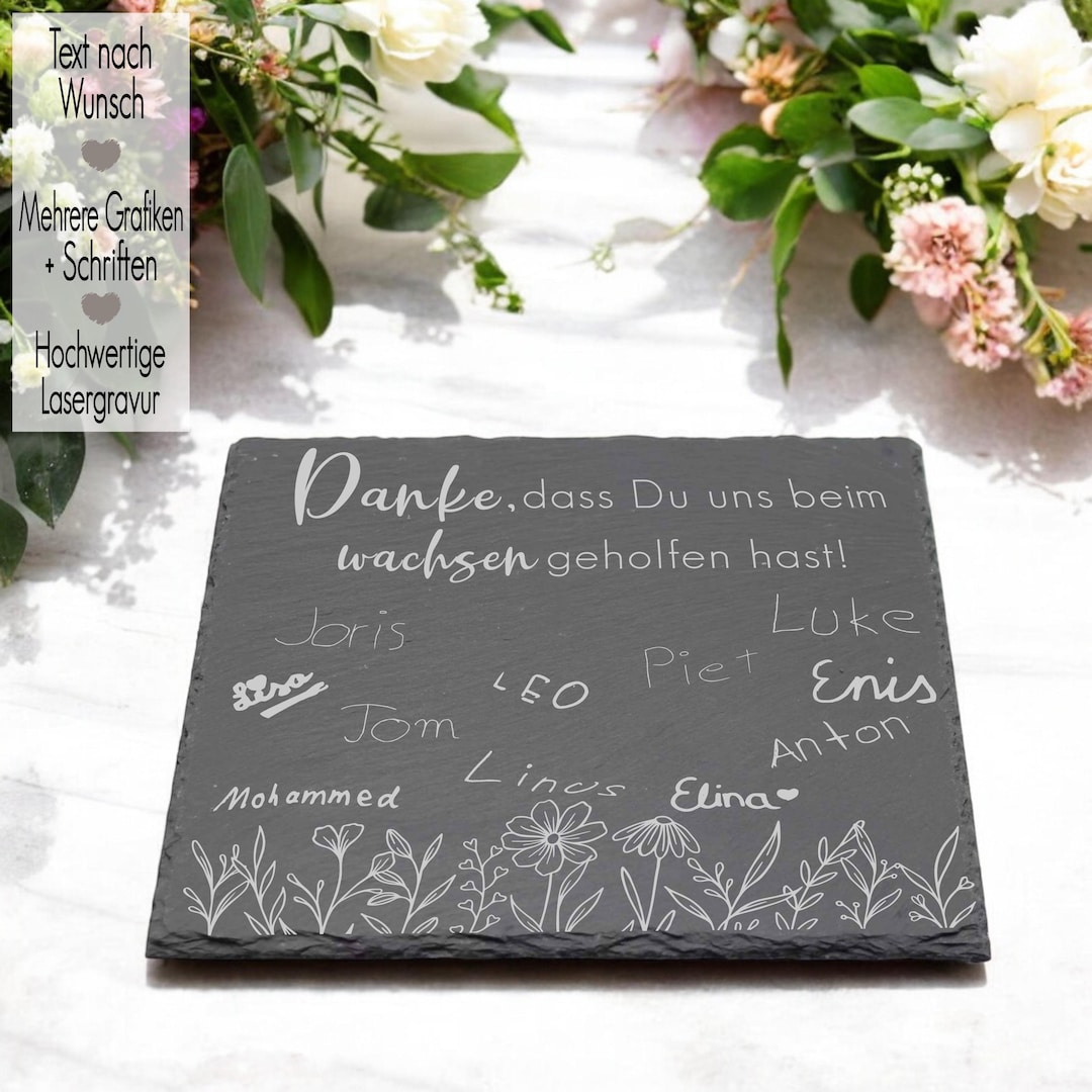 Large Slate Plate With Engraving Sign | Farewell Gift Kindergarten ...