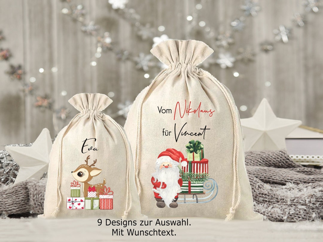 Nikolausbeutel Nikolaussack personalisiert Kinder |Weihnachtssack ...