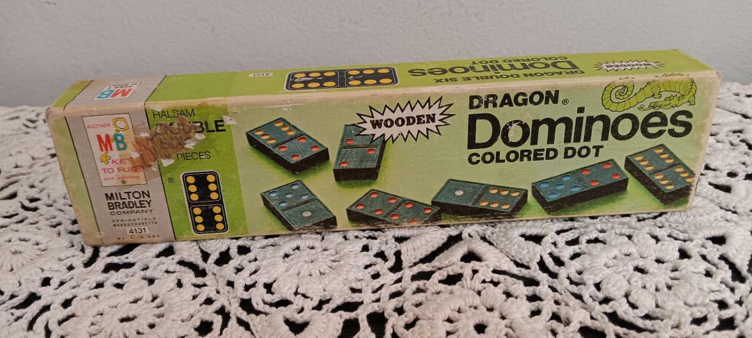 Vintage 1970 Milton Bradley - Wood Dominos Colored Dots 28 Pieces - Etsy