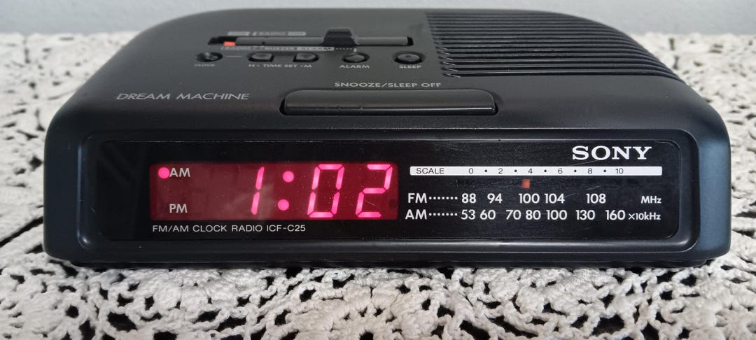 Vintage "sony Dream Machine" Alarm Clock - Black ICF-C25 - Etsy