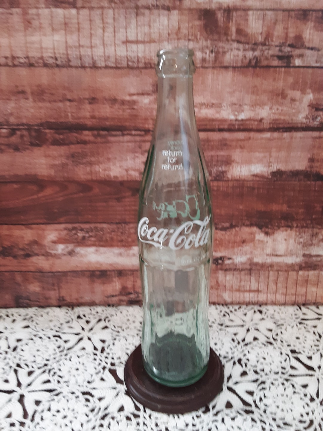 Vintage Coca-cola 16 Oz Green Glass Bottle - Etsy