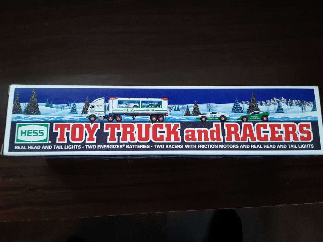 Vintage 1997 Hess toy Truck & Racers New in Box - Etsy