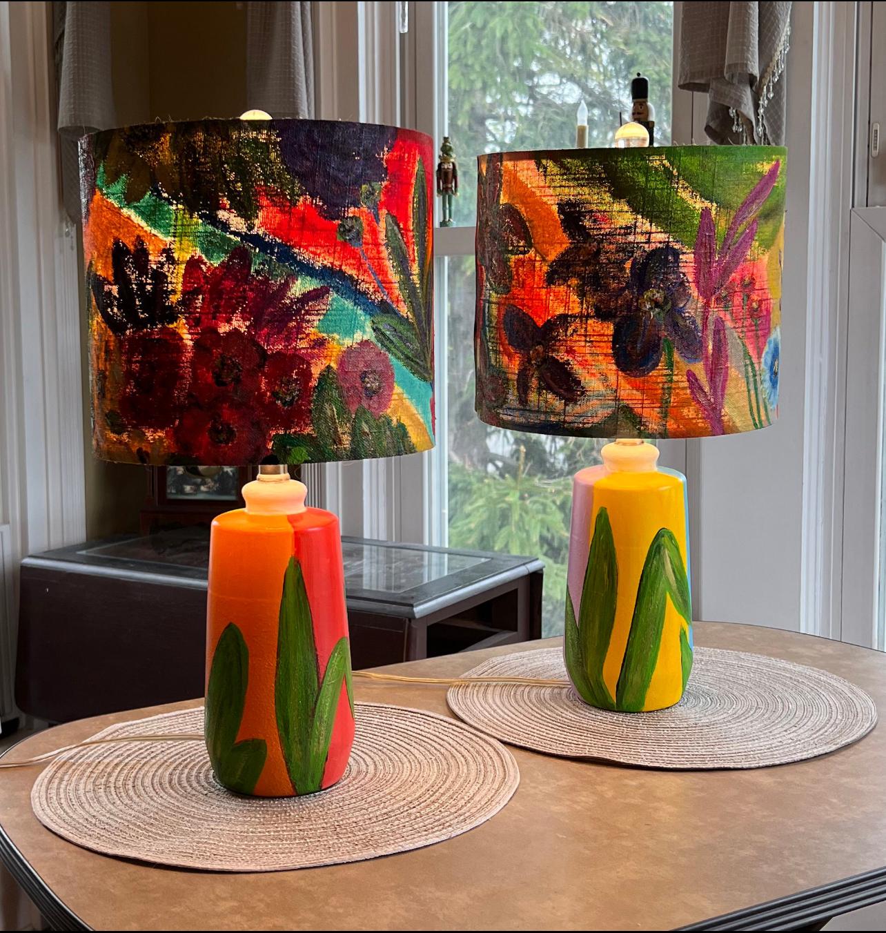 Hand-painted Ceramic Lamps. Night Light, Table Lamp With Shade ...