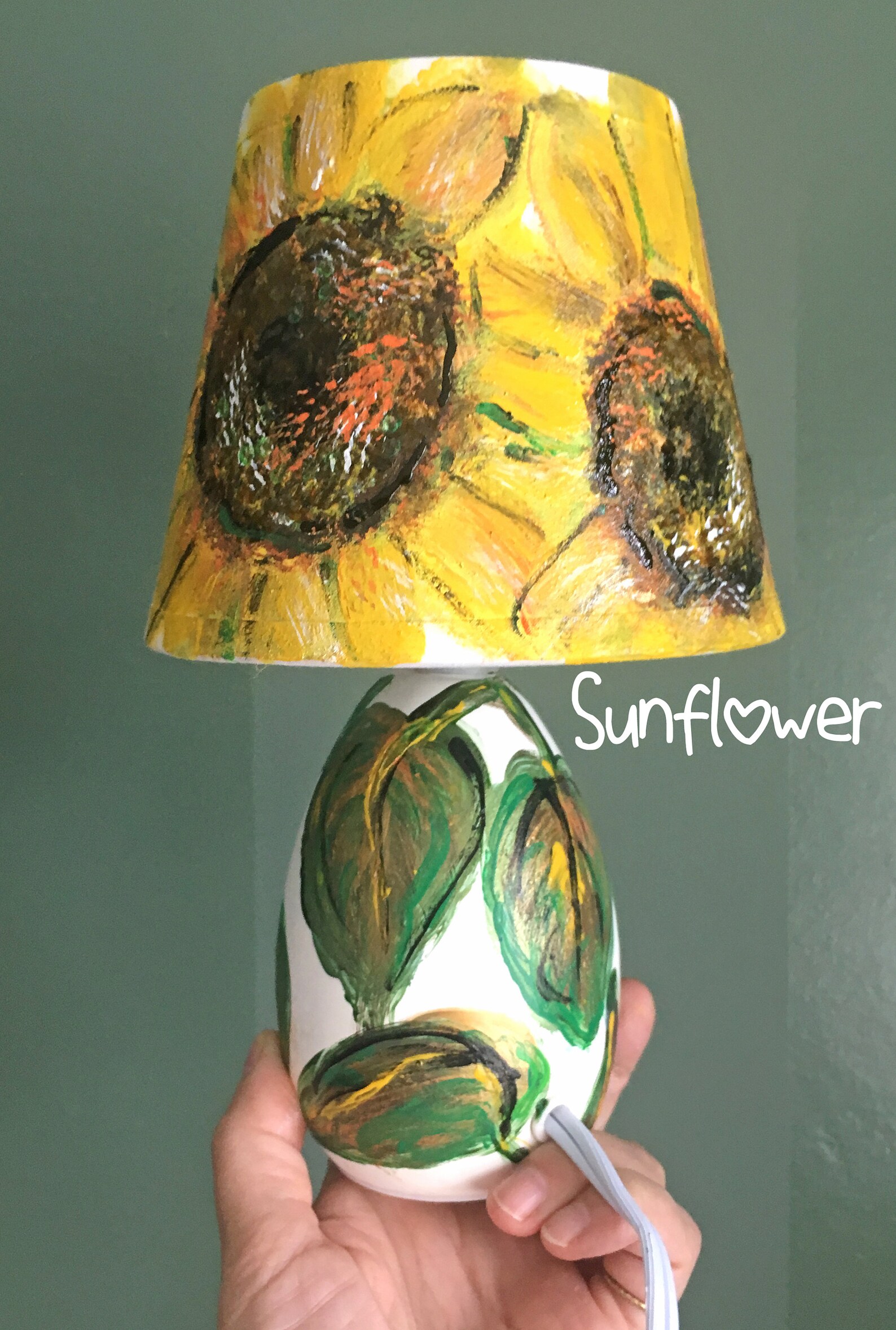 Hand-painted Lamps Lamp Shades Night Light Flowers Iris - Etsy