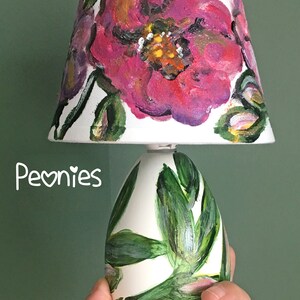 Hand-painted Lamps, Lamp Shades, Night Light, Flowers, Iris, Sunflowers ...