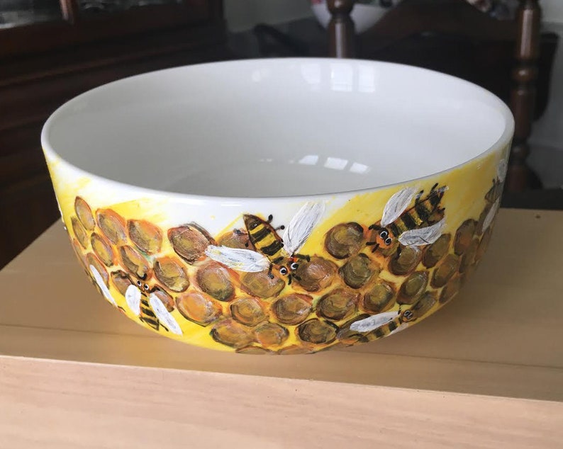 Bee HIVE Collection: Hand-painted Porcelain Honeycomb - Etsy