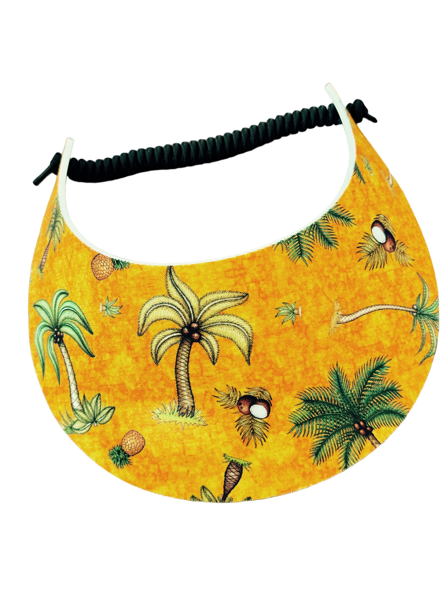 Fabric Foam Coil Sun Visor for Women - "pineapple & Palms" - Pickleball ...