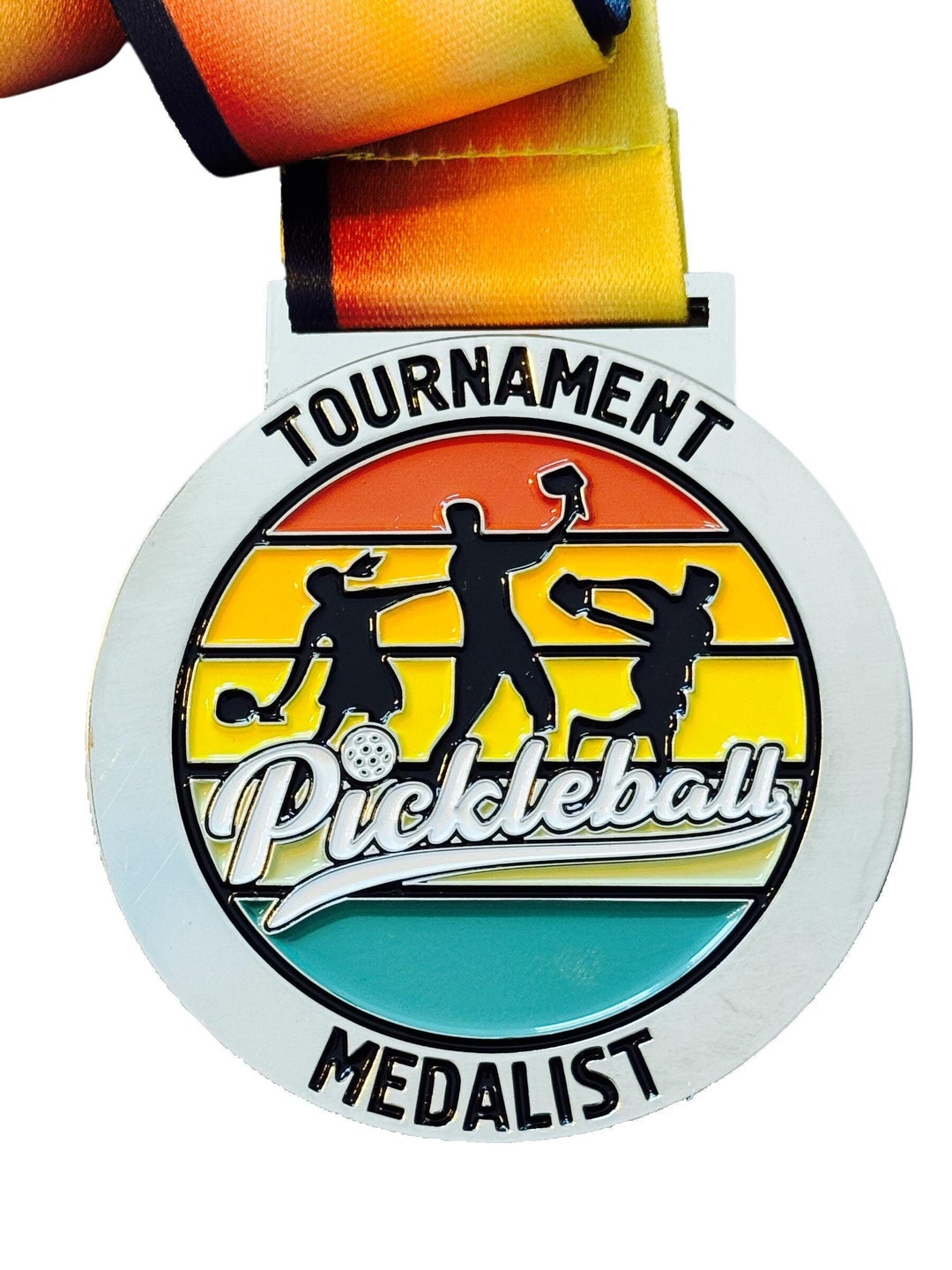 Pickleball Medal - SILVER - 3" Pickleball Medal Award With Free Custom ...